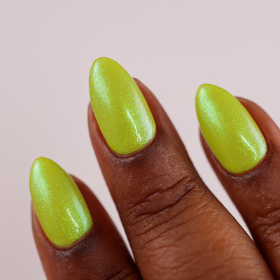 Field Of Thoughts - A bright chartreuse green nail polish with shimmer ...