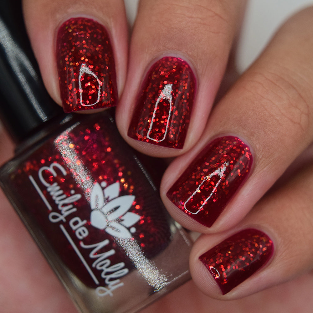 LE 386 - A deep red nail polish with iridescent glitters – EmilydeMolly